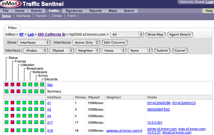 InMon Support: Traffic Sentinel 3.0