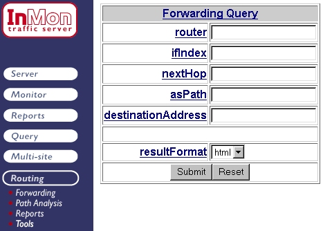 InMon Support: チュートリアル: ルーティング パフォーマンスの調査